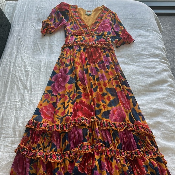 FARM Rio | Dresses | Farm Rio Yellow Pink Blue Tropical Floral Dream ...